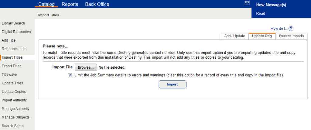 Follett Destiny Update - Mitinet Library Services
